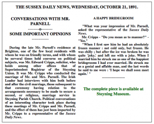 Charles Stewart Parnell & Katherine O’Shea – Steyning Museum Trust